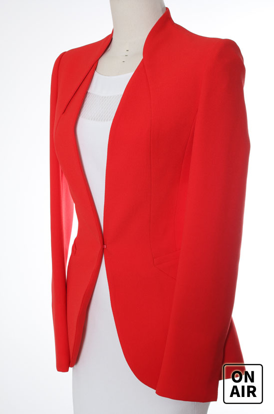 온에어 - jacket - Red High Neck No Collar Jacket